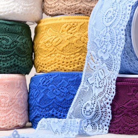 elastic lace with flowers - Stephanoise mediac