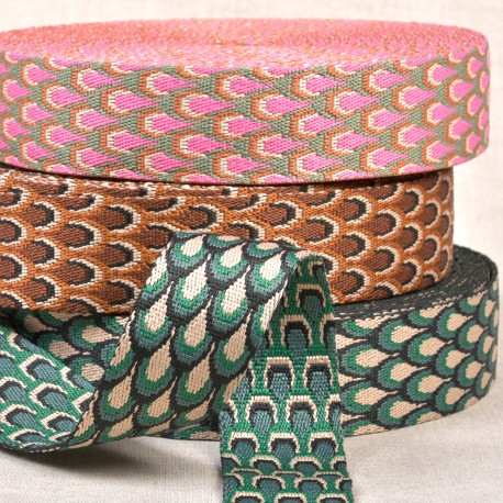 Peacock pattern webbing - Stephanoise mediac