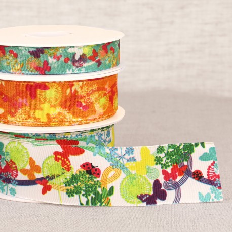 Wired ribbon with butterflies - Stephanoise mediac