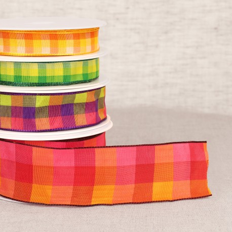 Wired checkered ribbon - Stephanoise mediac